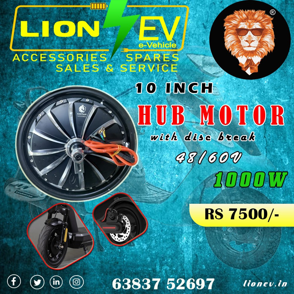 Buy 10 inch Hub Motor With Disc Break 48/60v-1000W at best price. – lionev